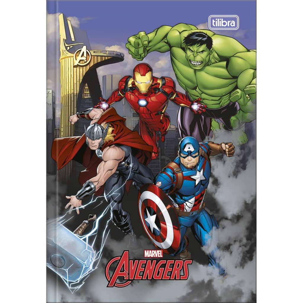 Caderno Brochura Capa Dura Universitário Avengers 80 Folhas Tilibra ...